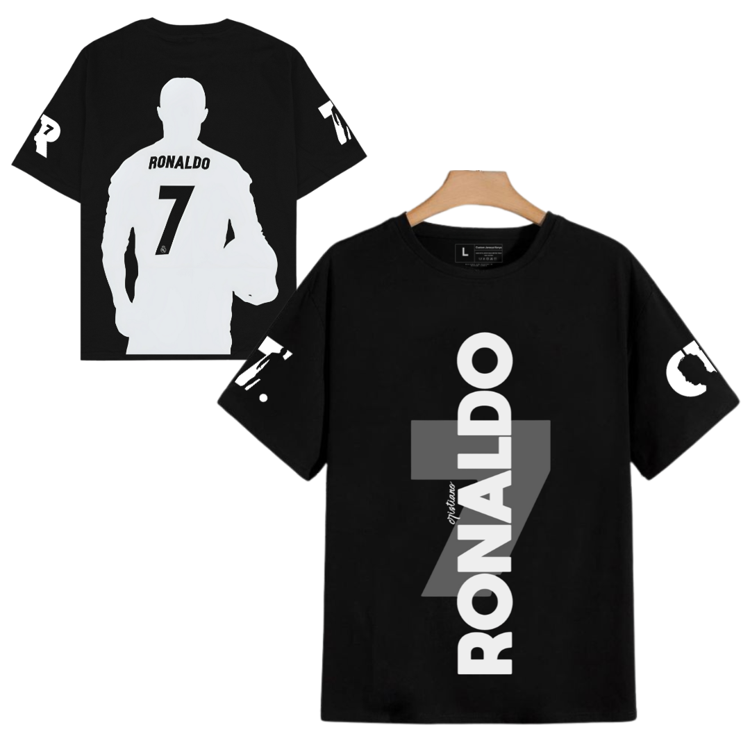 Cristiano Ronaldo Custom CR7 Black T-Shirt - Custom Football Jerseys ...